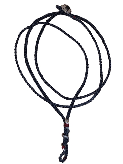 N027 thin cord necklace on coal with 🐍 – Emporios Bracelets